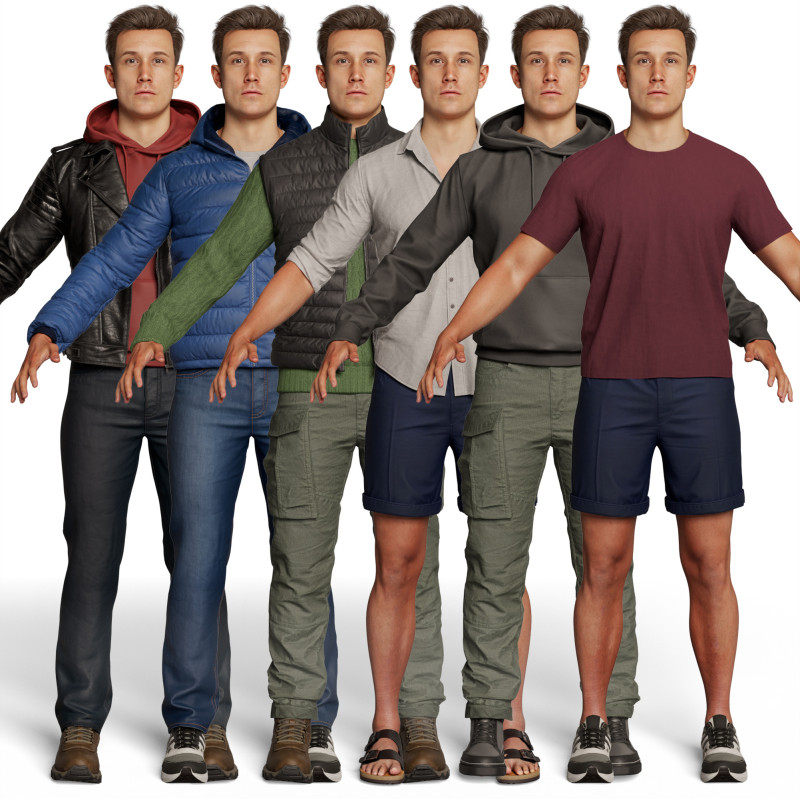 Game ready realtime clothing models for characters.